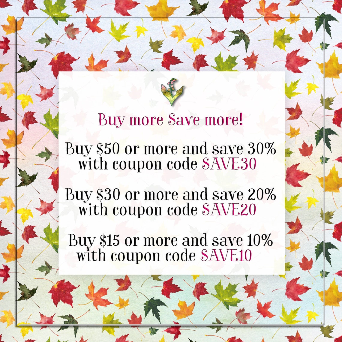 Hand Painted Clipart Fall Leaf Clipart Watercolor Clipart | Etsy