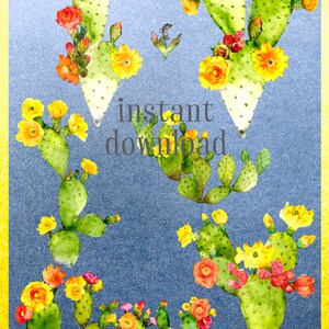 Prickly Pear Clipart, Succulent Clipart, Handpainted Clipart ...