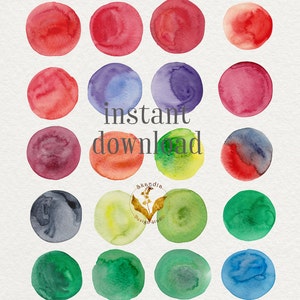 Watercolor Clipart, Handpainted Clipart, Logo Clipart, Dot Clipart ...