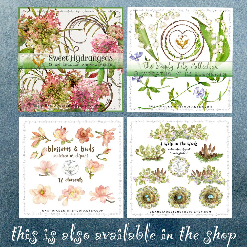 Watercolor Clipart Seamless Pattern Spring Clipart Floral - Etsy