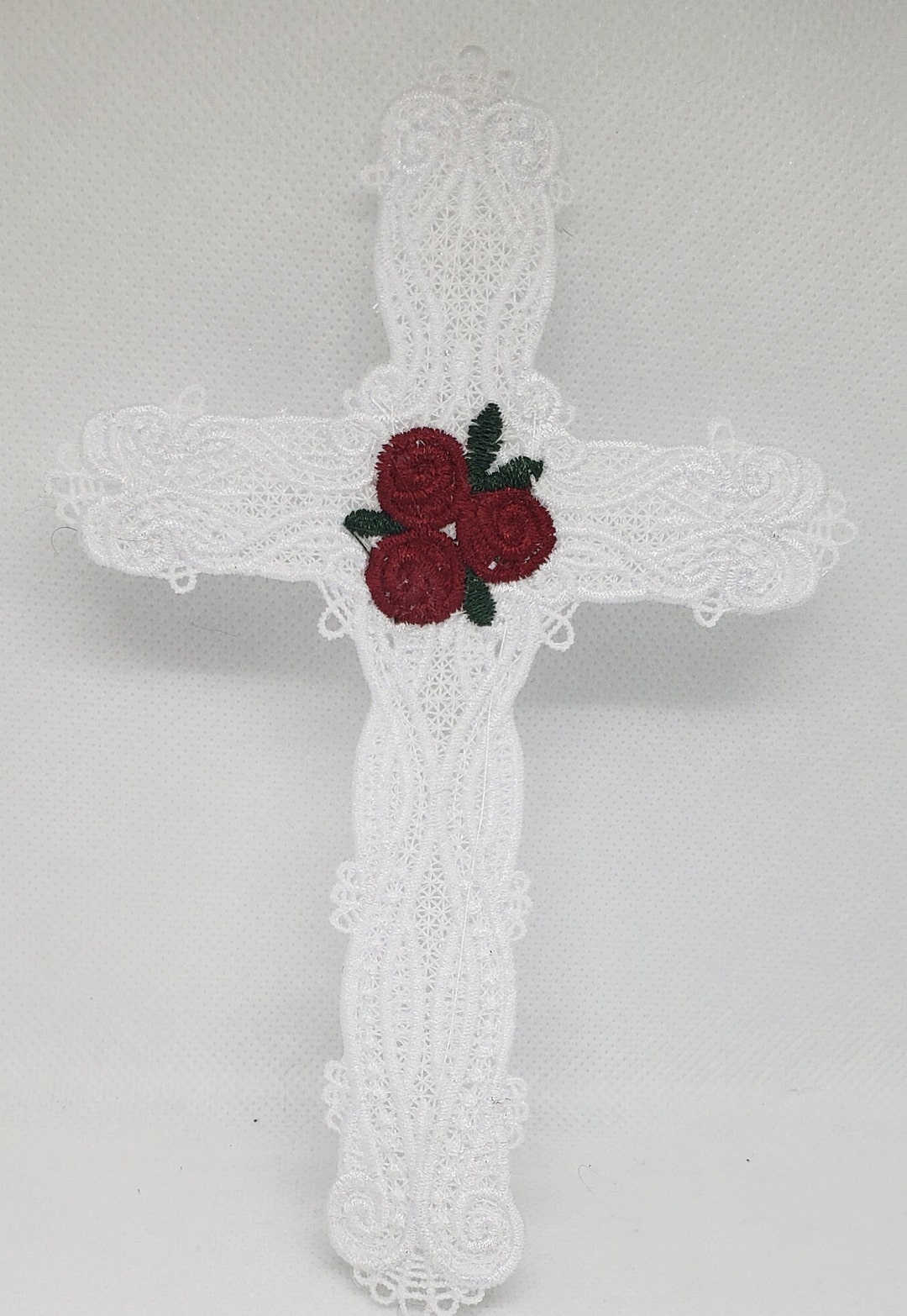 Freestanding Lace Cross Decorated With Roses (5" X 6") - Etsy