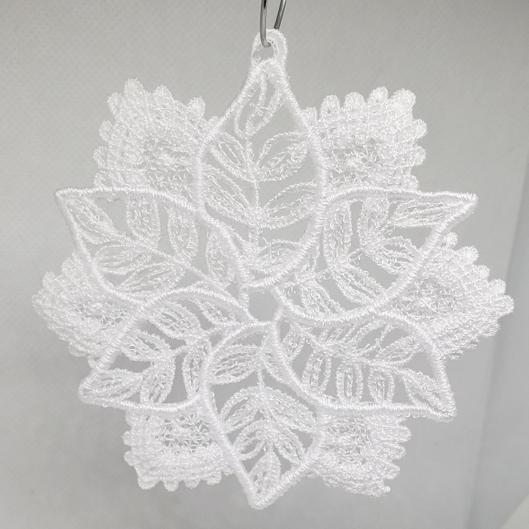 Embroidered Free Standing Lace Snowflake Christmas Ornament - Etsy