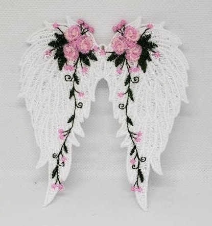 Angel Wings W/ Pink Roses indicate White or Off-white - Etsy