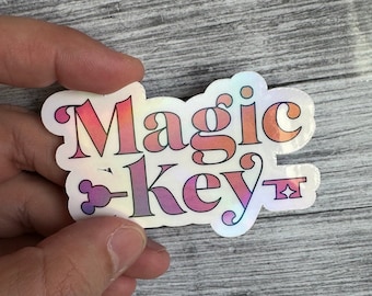 Magic Key Mickey and Minnie Sticker & Magnet - Etsy