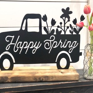 Happy Spring Metal Decor Spring Metal Sign Farmhouse Shelf Decor Metal ...