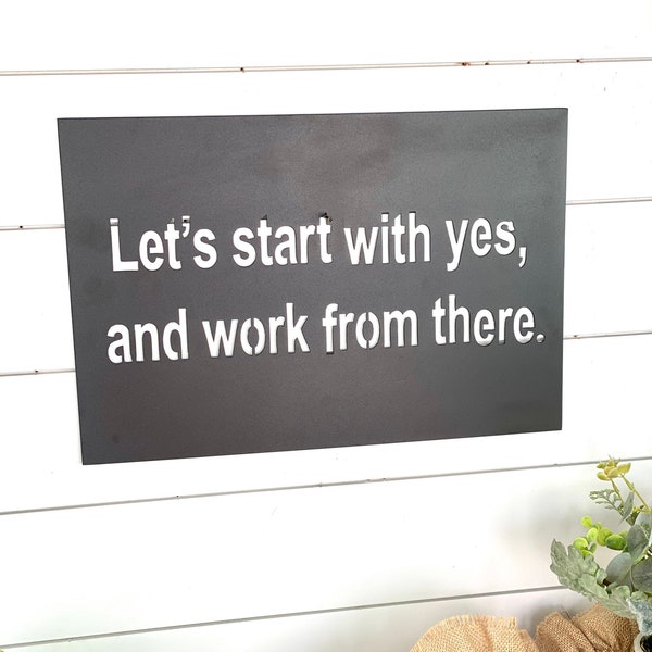 Start With Yes Sign - Etsy