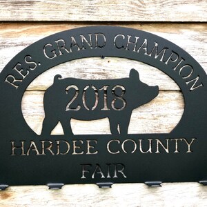 Livestock Exhibitor Award Sign for Show Pig Show Swine Sign Medal ...