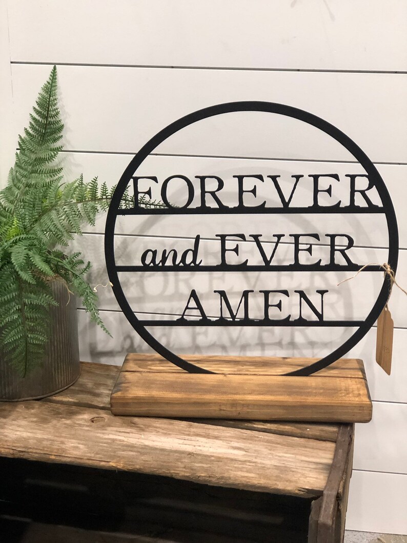 Forever and Ever Amen Metal Sign With Wood Base - Etsy