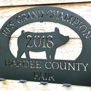 Livestock Exhibitor Award Sign for Show Pig Show Swine Sign Medal ...