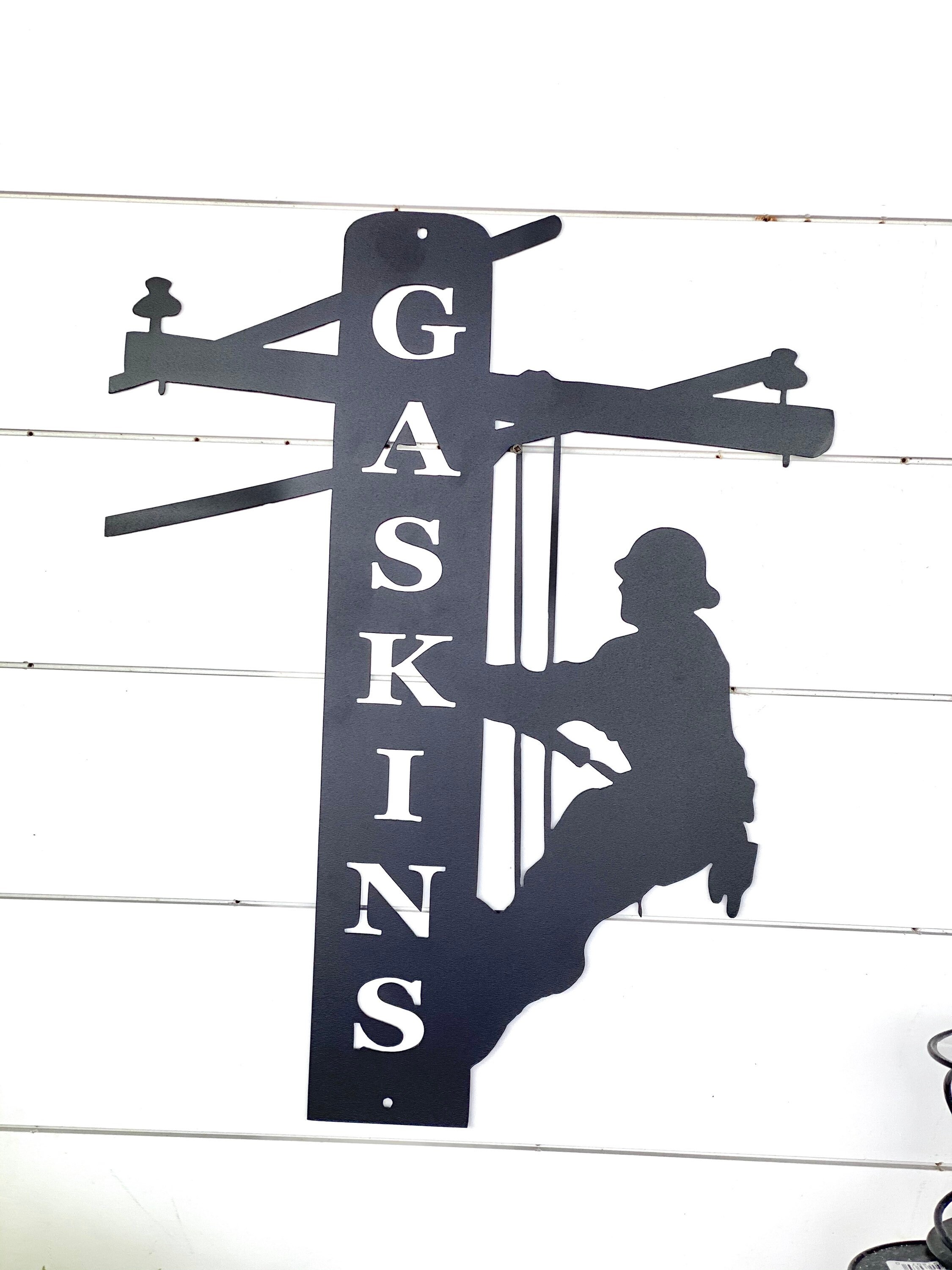 Lineman Last Name Metal Sign Lineman Gift Lineman Sign | Etsy