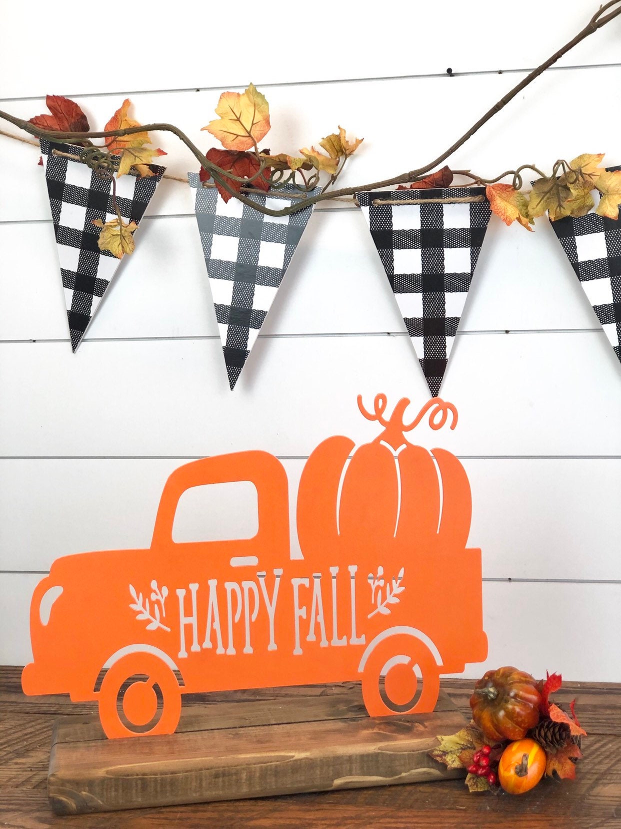Happy Fall Truck With Pumpkin Metal Art Fall Farmhouse Home - Etsy