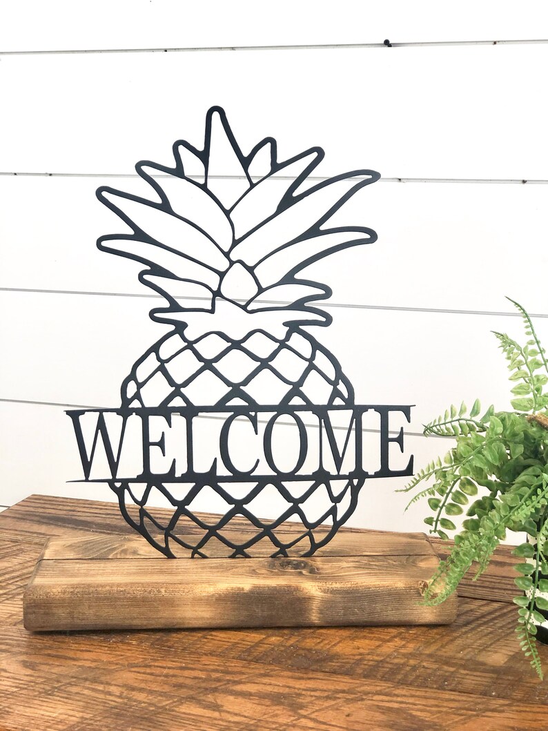 Pineapple Welcome Metal Sign Pineapple Home Decor Pineapple - Etsy