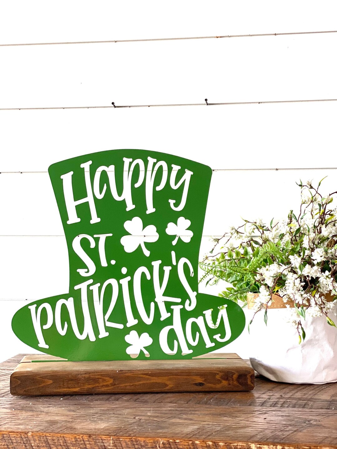 St Patrick's Day Metal Sign Shamrock Home Decor Metal Sign Farmhouse ...