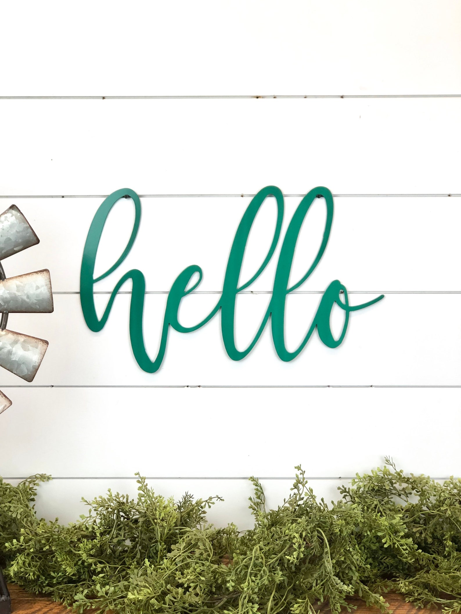 Hello Metal Decor Metal Saying Sign Farmhouse Shelf Decor - Etsy