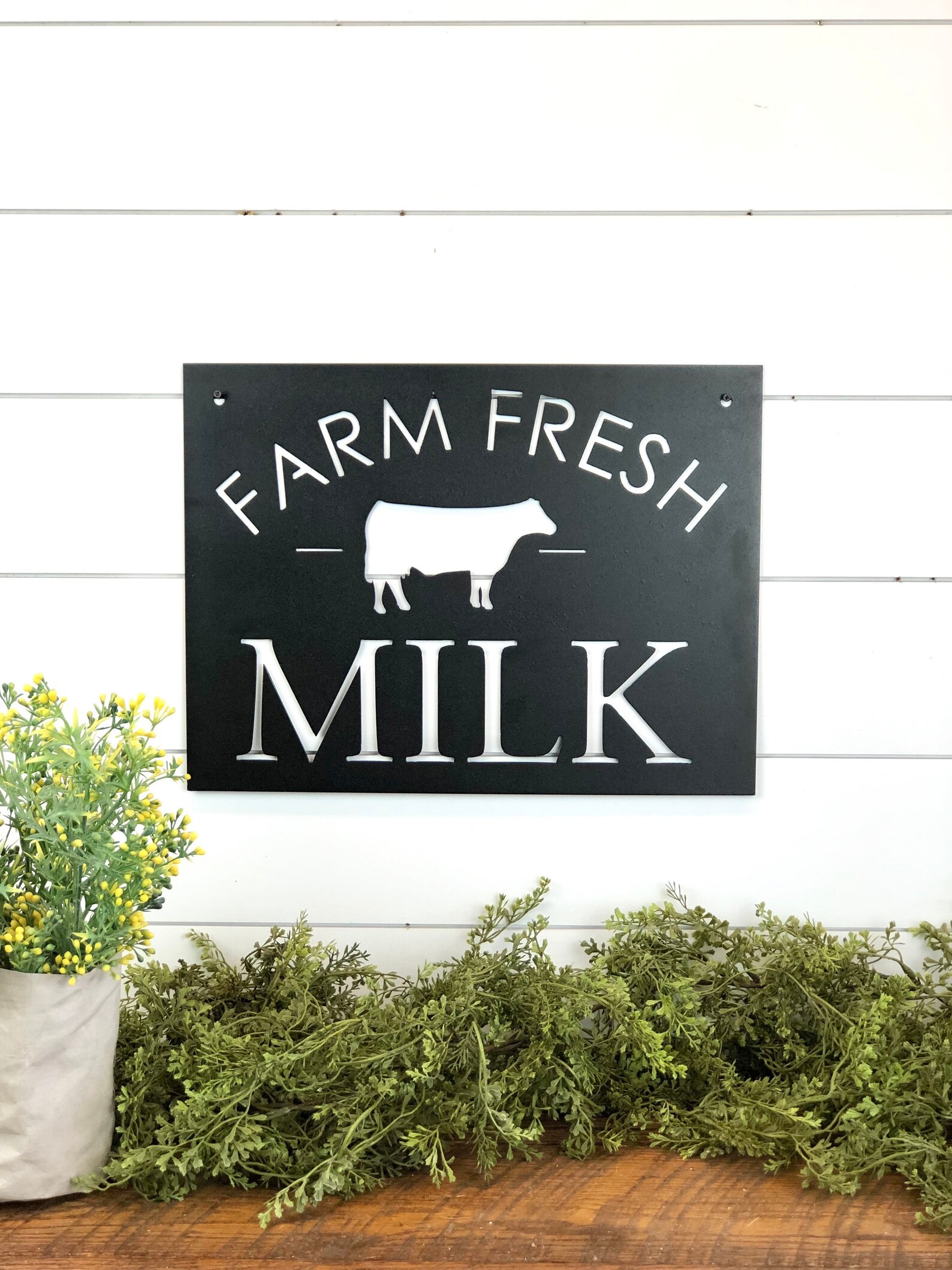 Farm Fresh Milk Metal Sign Farm Metal Sign Farmhouse Metal - Etsy