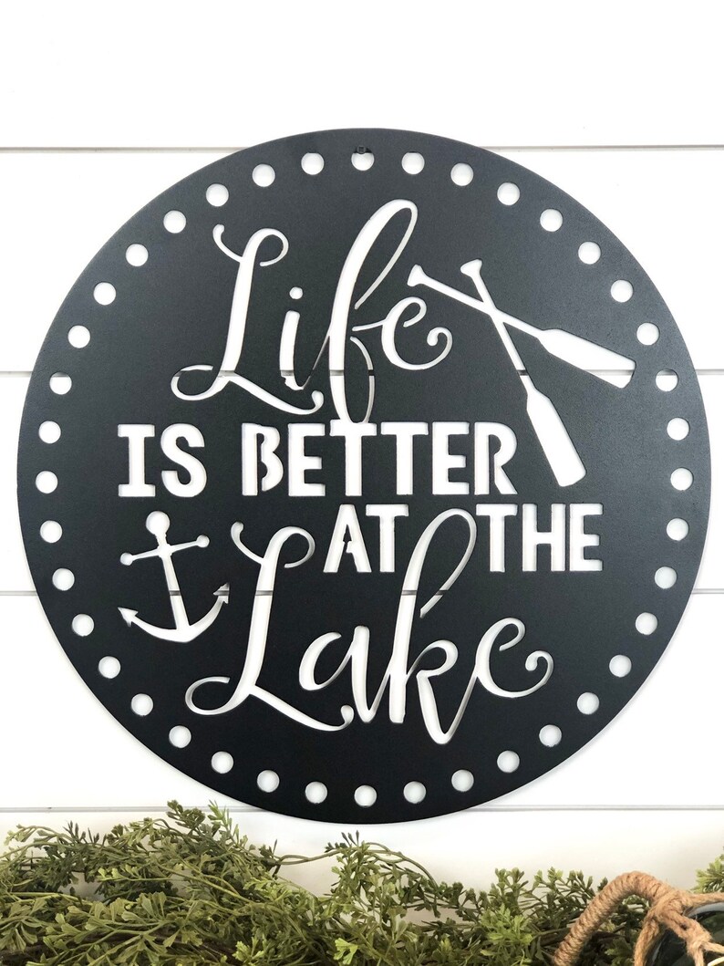 Life is Better at the Lake Metal Art Lake House Sign Lake | Etsy