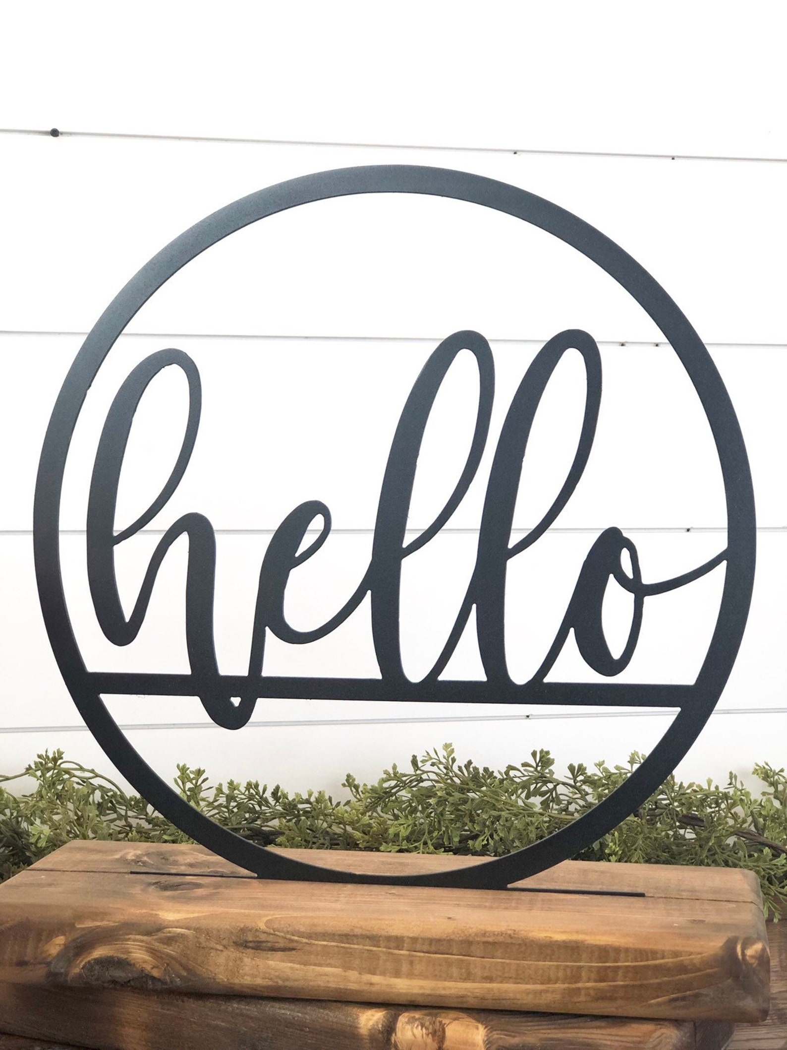 Hello Metal Decor Metal Saying Sign Farmhouse Shelf Decor - Etsy