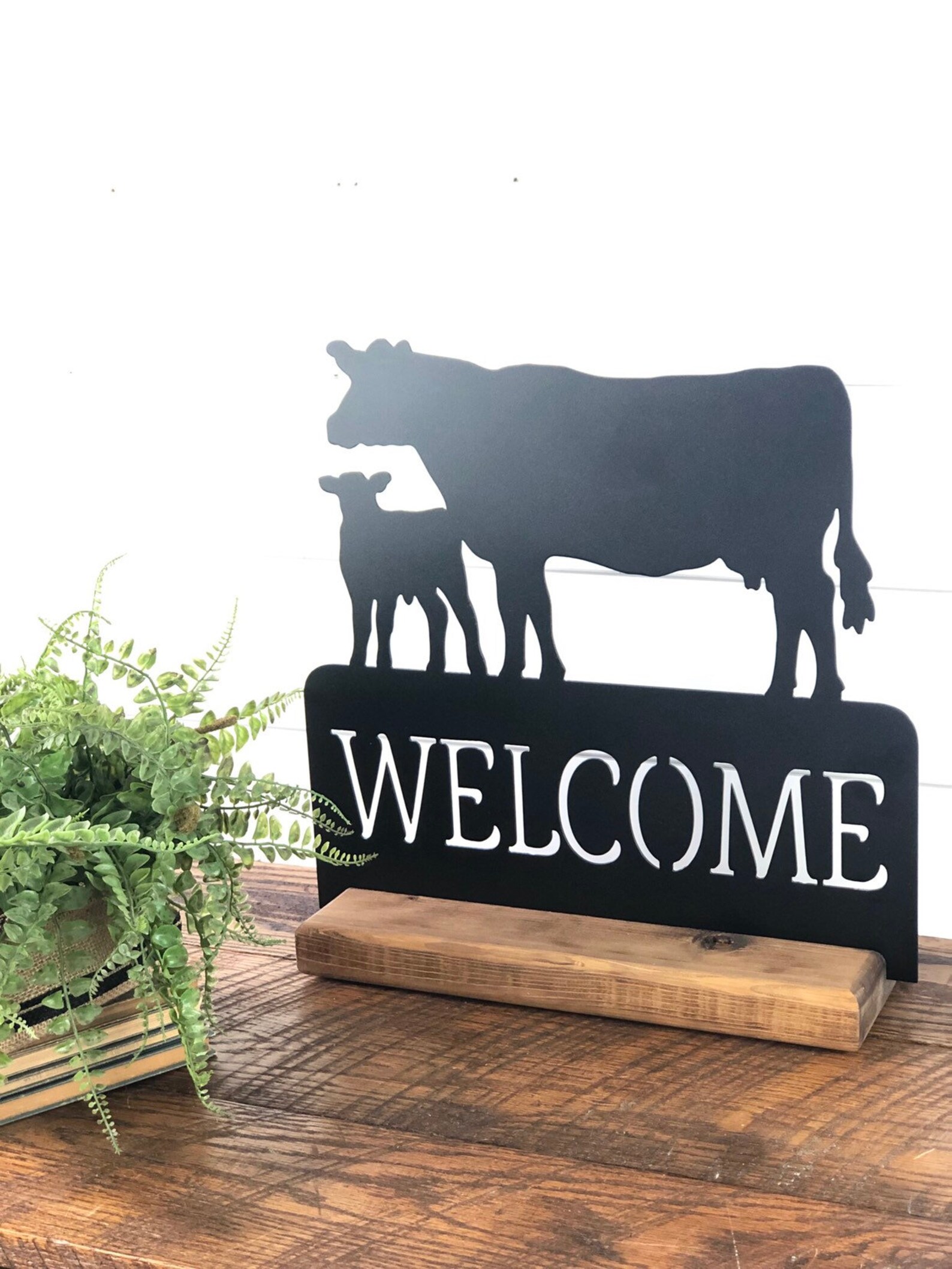 Cow Calf Pair Welcome Sign Farmhouse Welcome Sign Ranch - Etsy