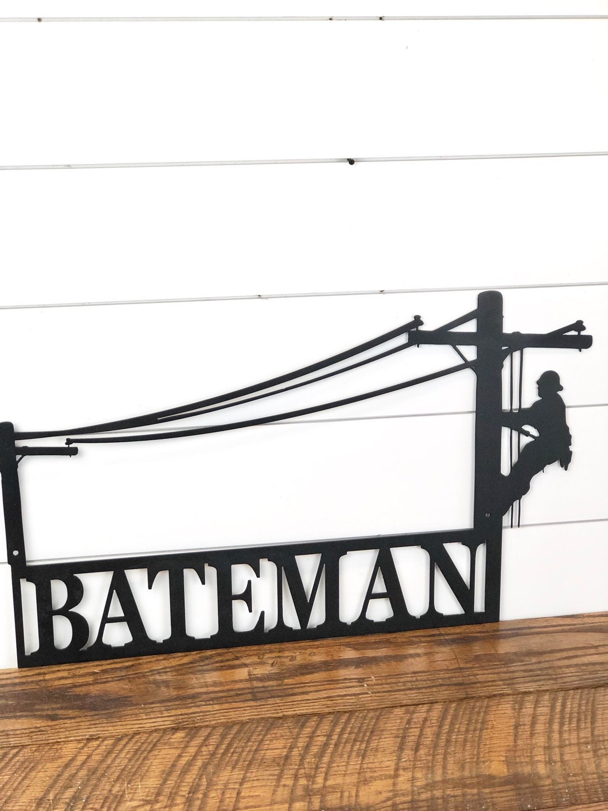 Lineman Last Name Metal Sign Lineman Gift Lineman Sign | Etsy