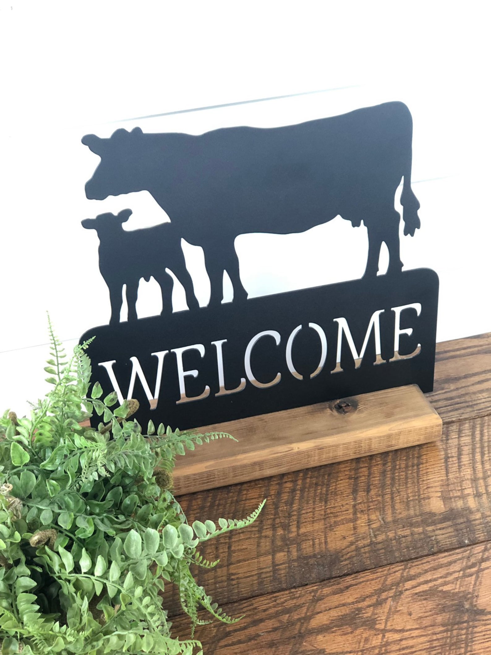 Cow Calf Pair Welcome Sign Farmhouse Welcome Sign Ranch - Etsy