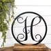 Circle Monogram Home Decor Initial Shelf Decor Farmhouse Rustic Home ...