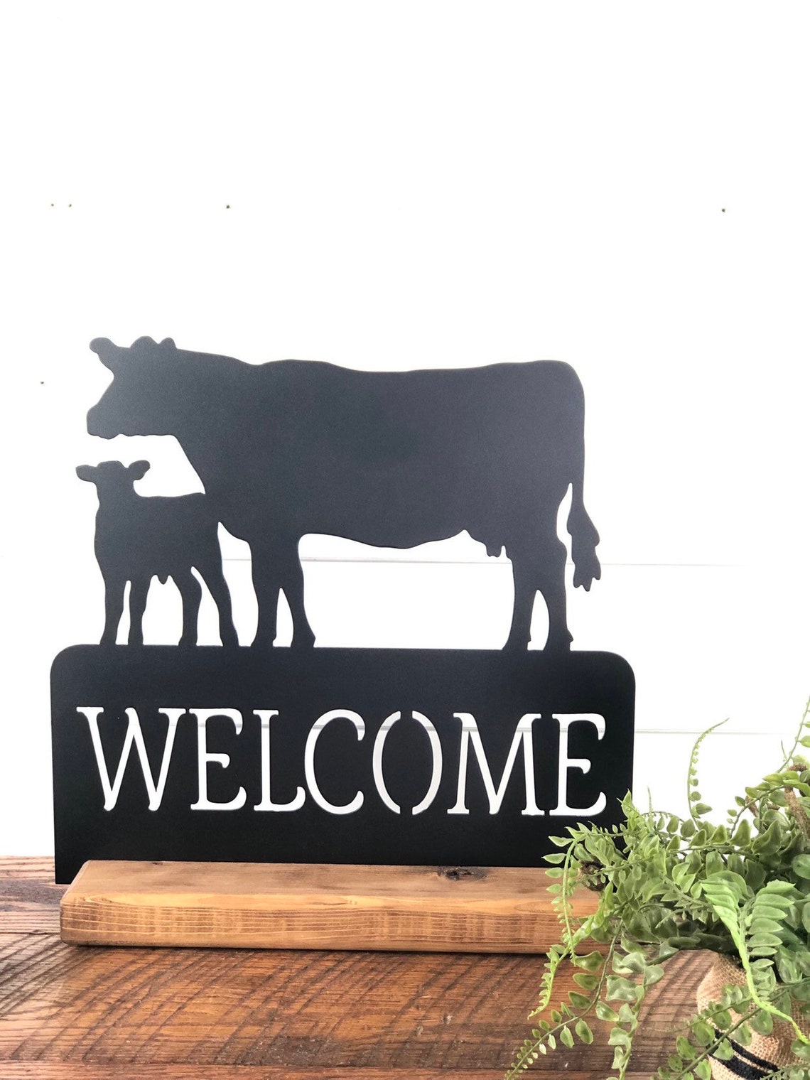 Cow Calf Pair Welcome Sign Farmhouse Welcome Sign Ranch | Etsy