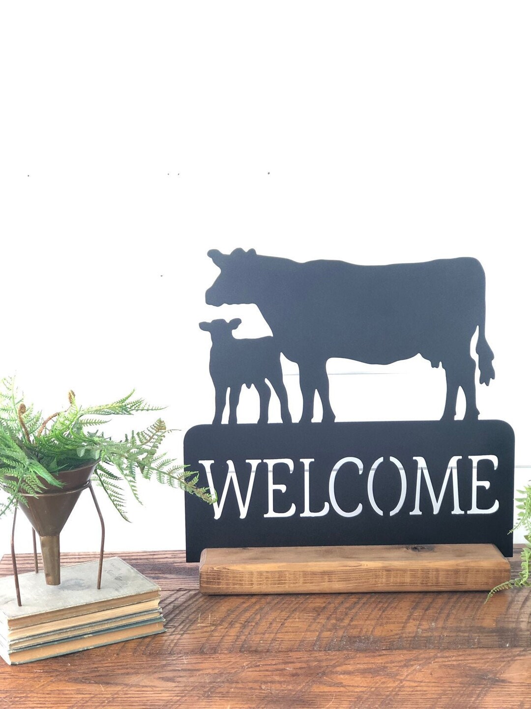 Cow Calf Pair Welcome Sign Farmhouse Welcome Sign Ranch Sign Cow Decor ...