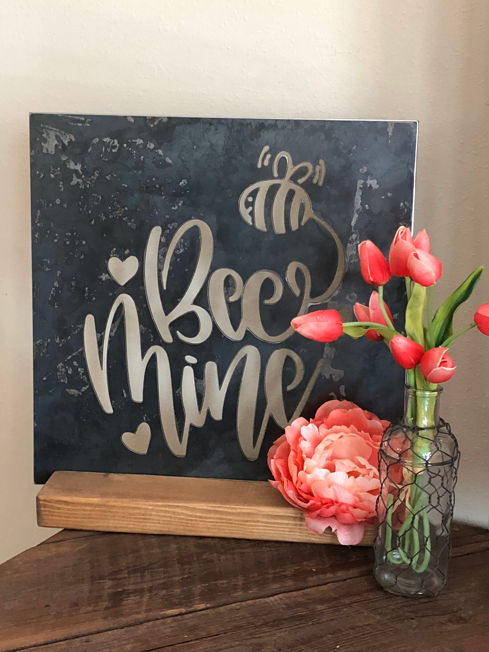 Bee Mine Happy Valentines Day Metal Art Love Sign Farmhouse | Etsy