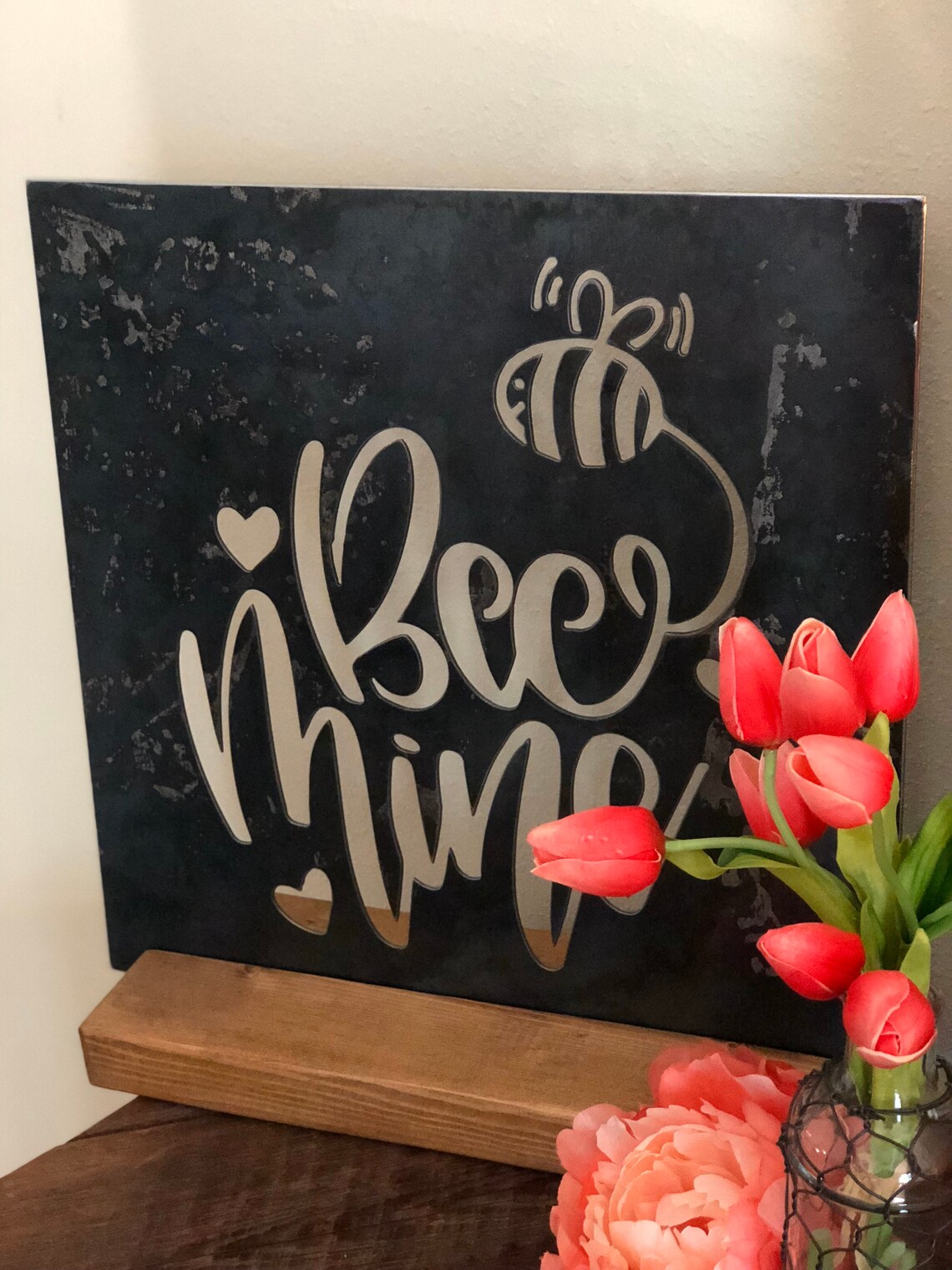 Bee Mine Happy Valentines Day Metal Art Love Sign Farmhouse | Etsy