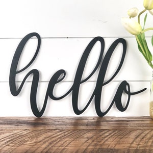 Hello Metal Decor Metal Saying Sign Farmhouse Shelf Decor Metal Sign ...