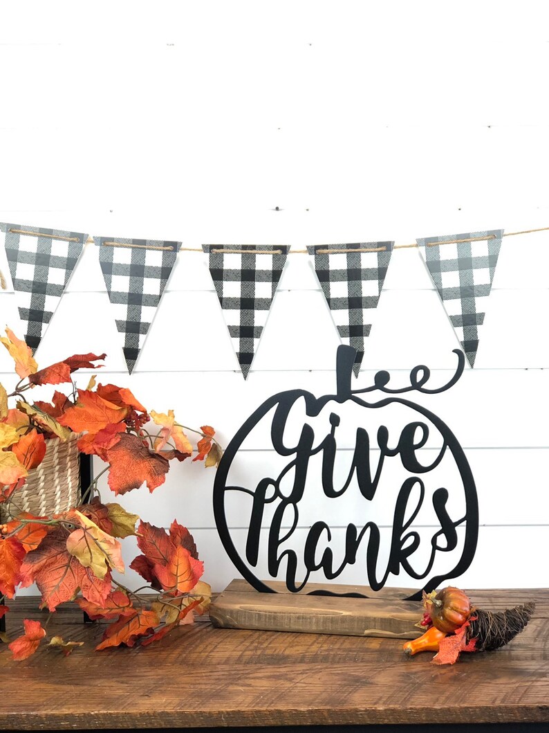 Give Thanks Metal Art Thanksgiving Home Decor Fall Signs - Etsy