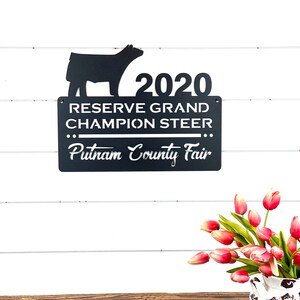 Livestock Exhibitor Award Sign for Show Steer Show Steer Sign Medal ...