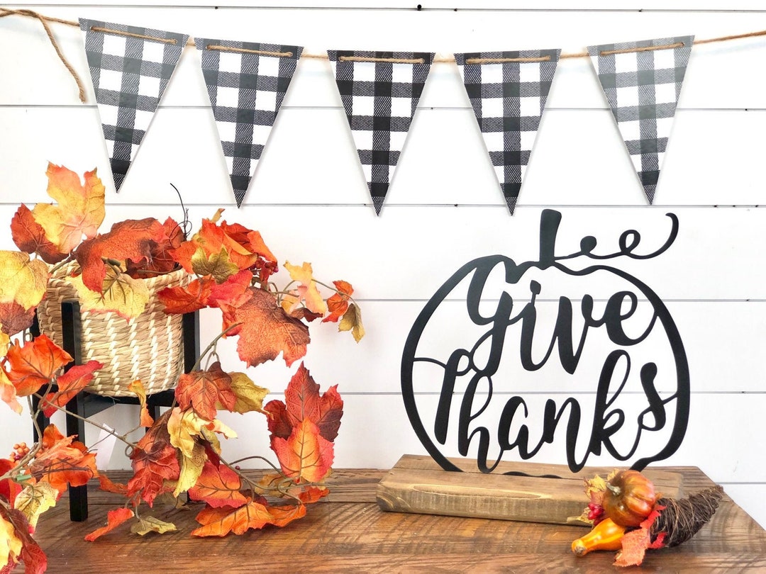 Give Thanks Metal Art- Thanksgiving Home Decor- Fall Signs- Metal Art ...