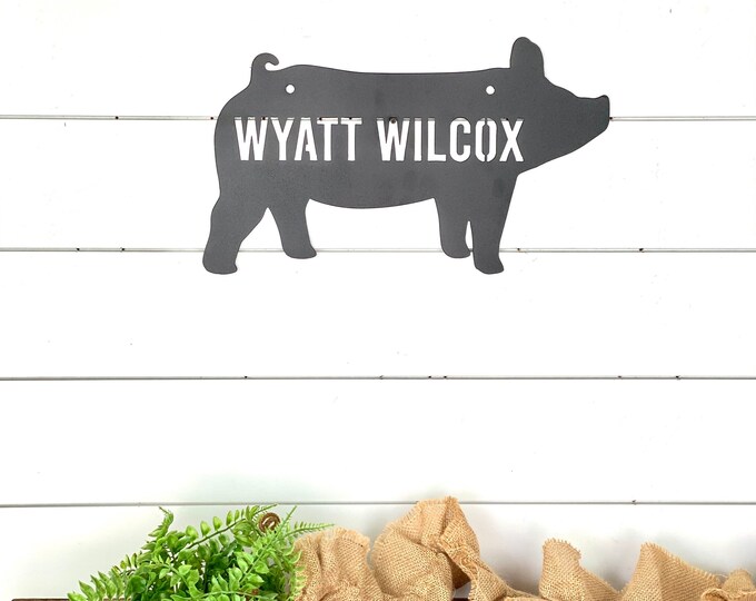Livestock Exhibitor Name Sign for Show Pig- Show Pig Sign for Above Pen ...