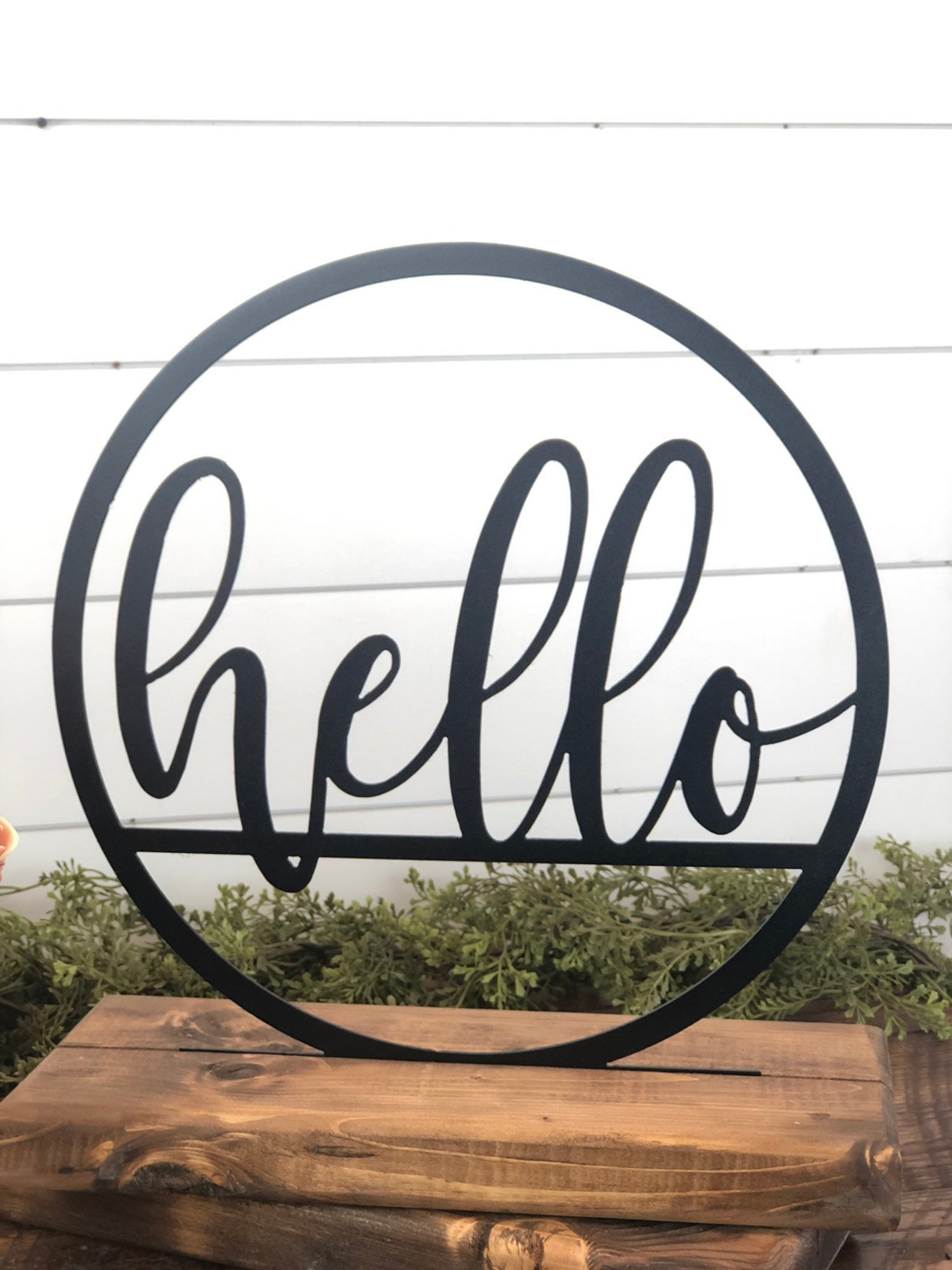 Hello Metal Decor Metal Saying Sign Farmhouse Shelf Decor | Etsy