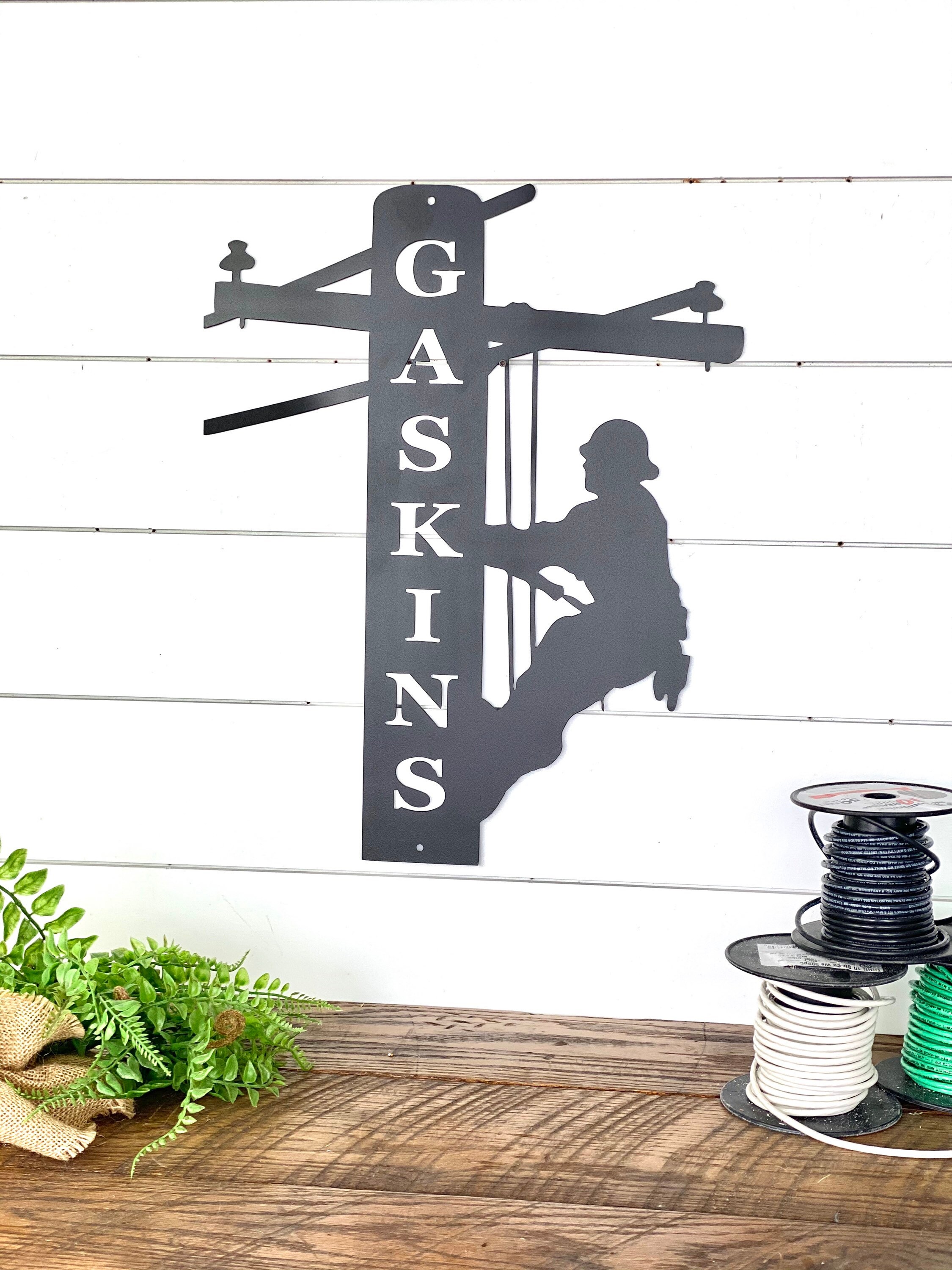 Lineman Last Name Metal Sign Lineman Gift Lineman Sign | Etsy