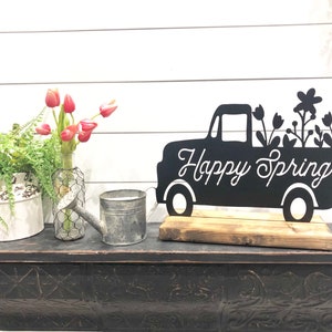 Happy Spring Metal Decor Spring Metal Sign Farmhouse Shelf Decor Metal ...