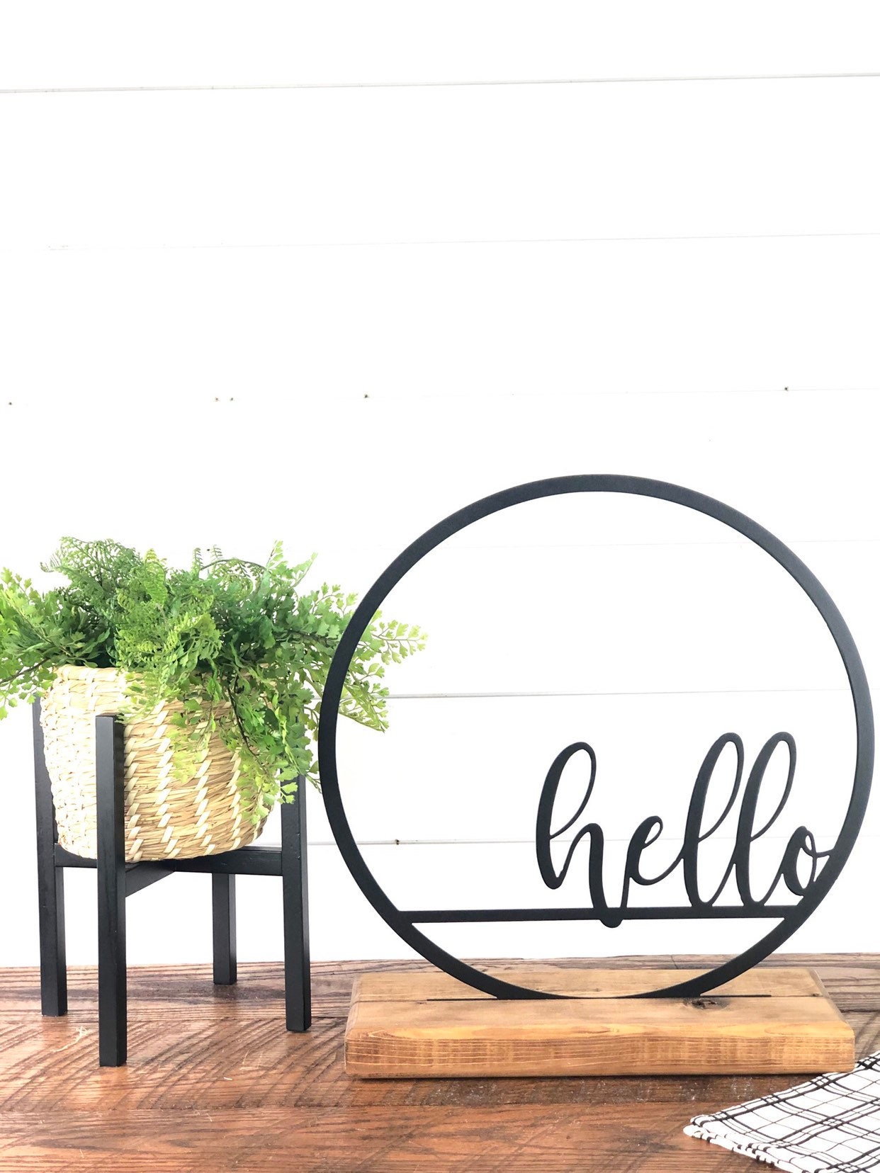 Hello Metal Decor Metal Saying Sign Farmhouse Shelf Decor - Etsy
