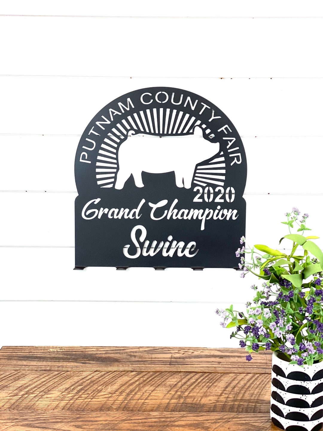 Livestock Exhibitor Award Sign for Show Pig- Show Swine Sign Medal ...