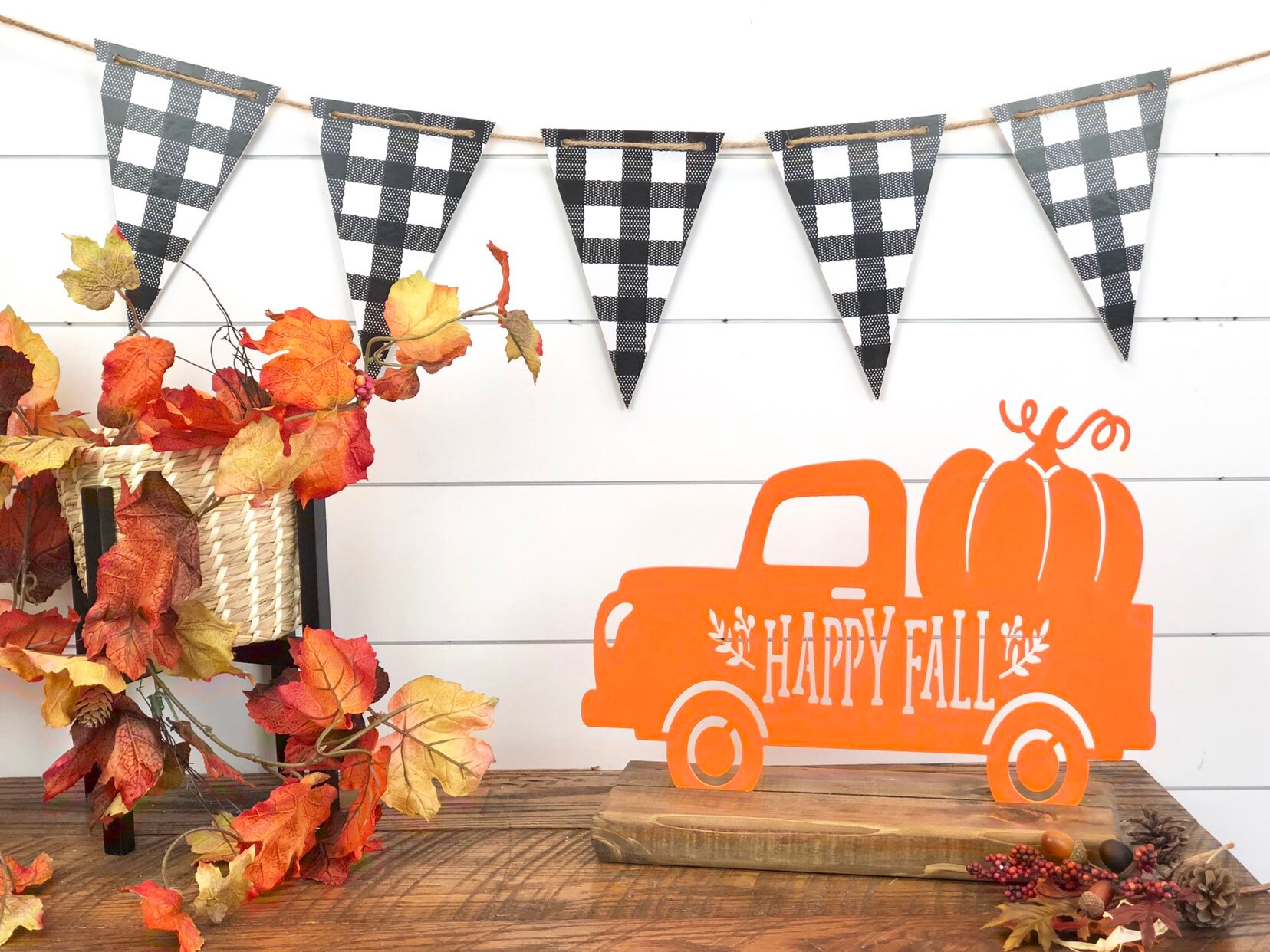 Happy Fall Truck With Pumpkin Metal Art Fall Farmhouse Home - Etsy