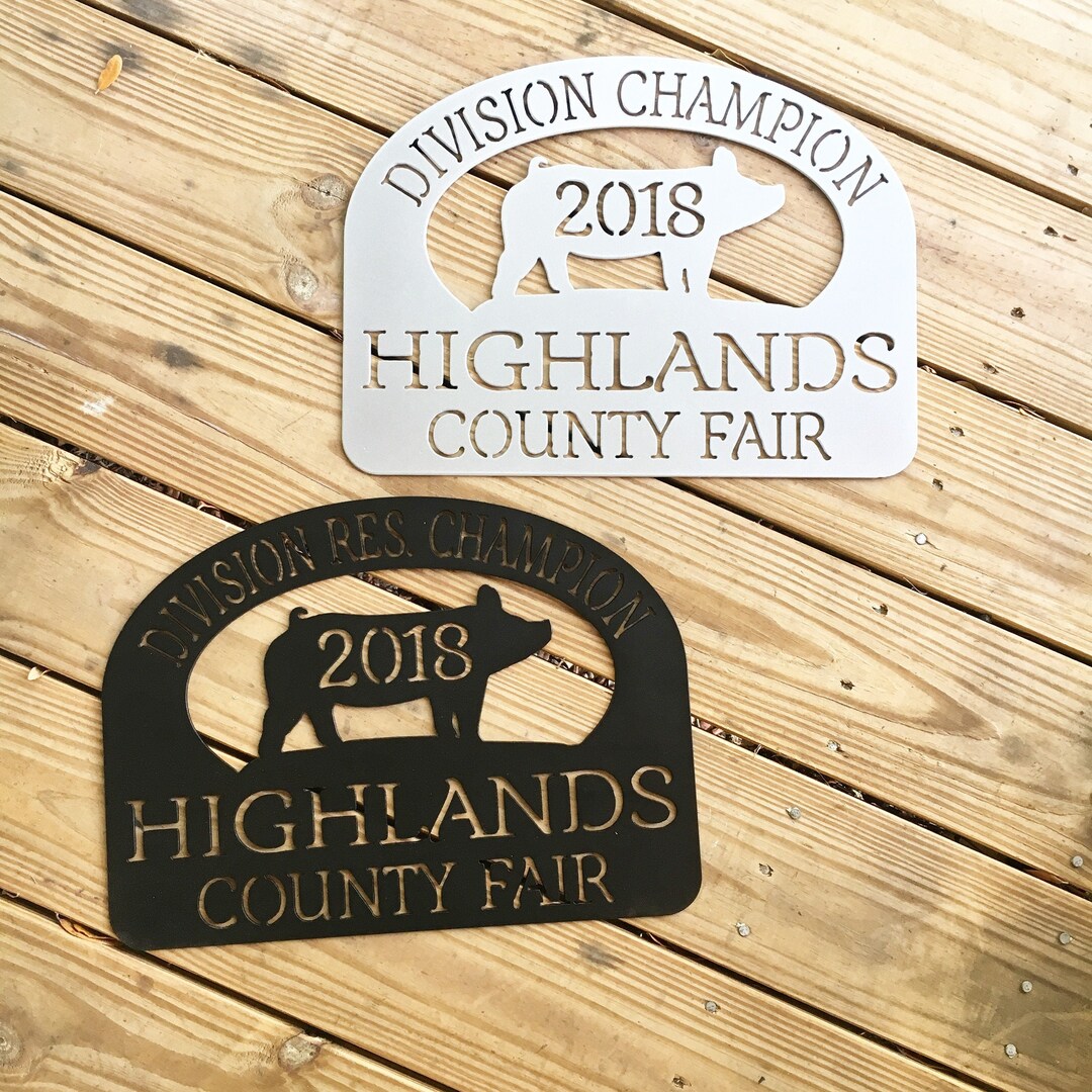 Livestock Exhibitor Award Sign for Show Pig Show Swine Sign Medal ...