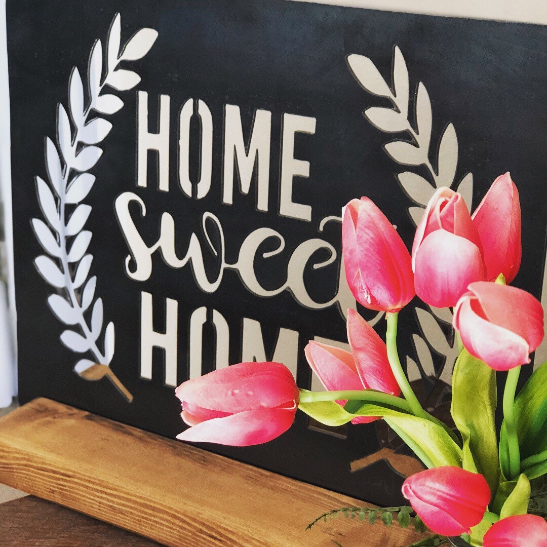 Home Sweet Home Metal Decor Metal Sign Farmhouse Wedding - Etsy
