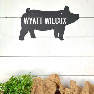 Livestock Exhibitor Name Sign for Show Pig Show Pig Sign for Above Pen ...