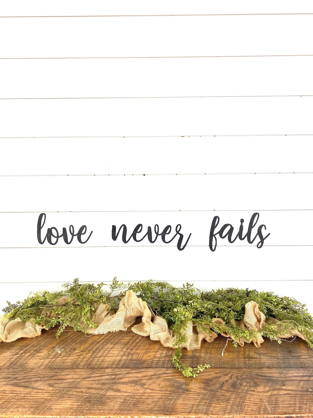 Love Never Fails Metal Decor Metal Sign Farmhouse Wedding Gift Bedroom ...