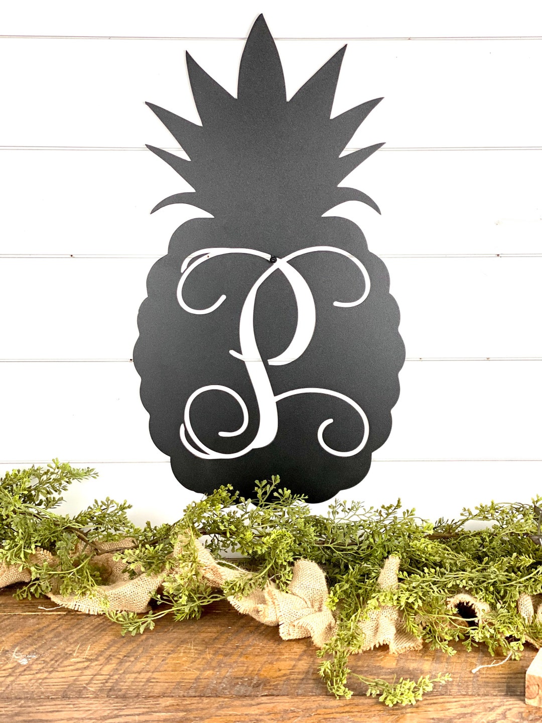 Monogram Pineapple Metal Sign - Etsy