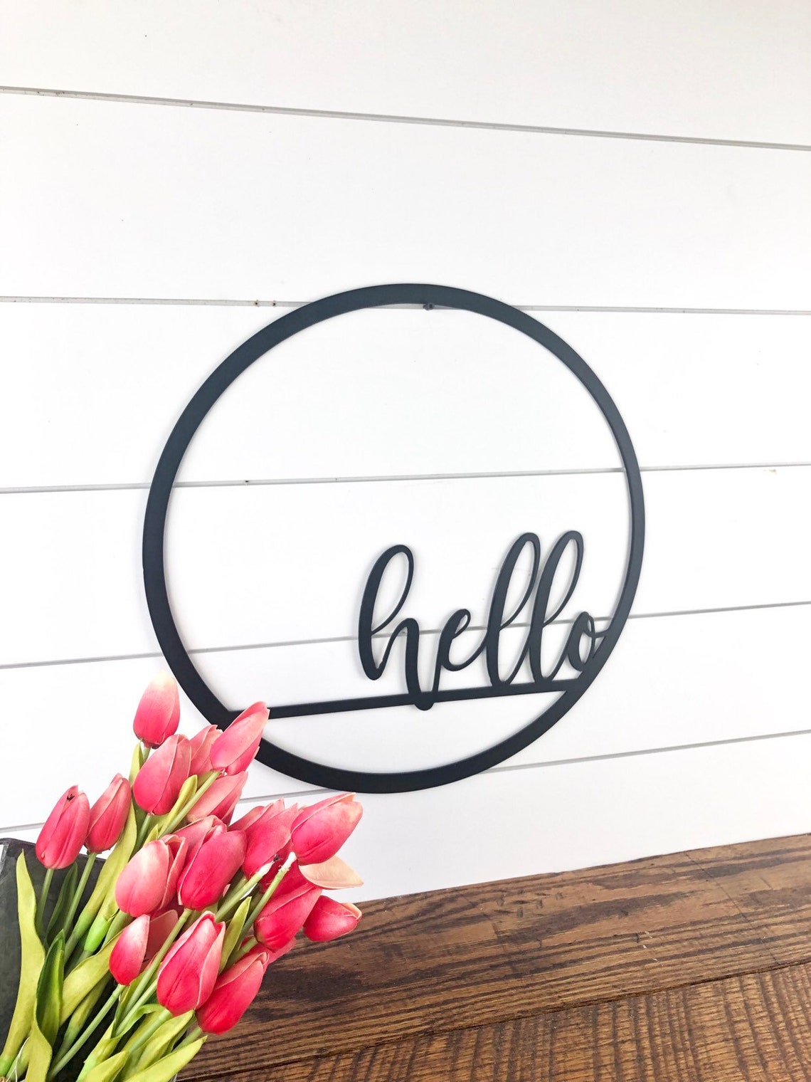 Hello Metal Decor Metal Saying Sign Farmhouse Shelf Decor | Etsy