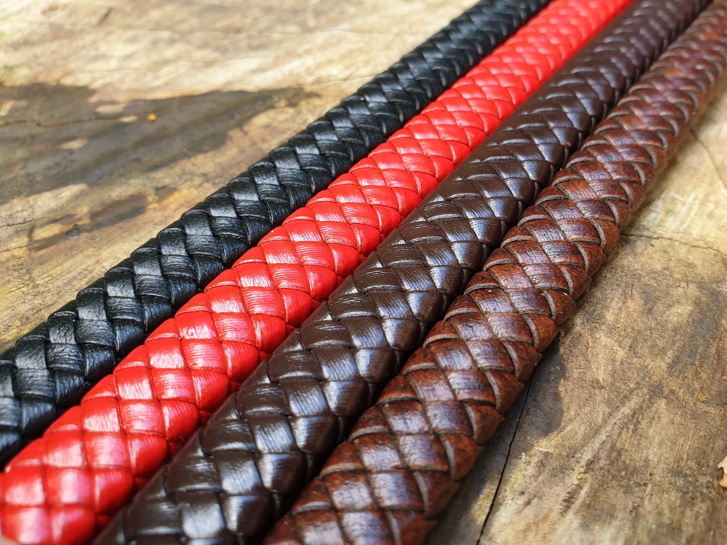 Braided Leather Bracelet - Leather Anniversary Gift - Braided Leather ...