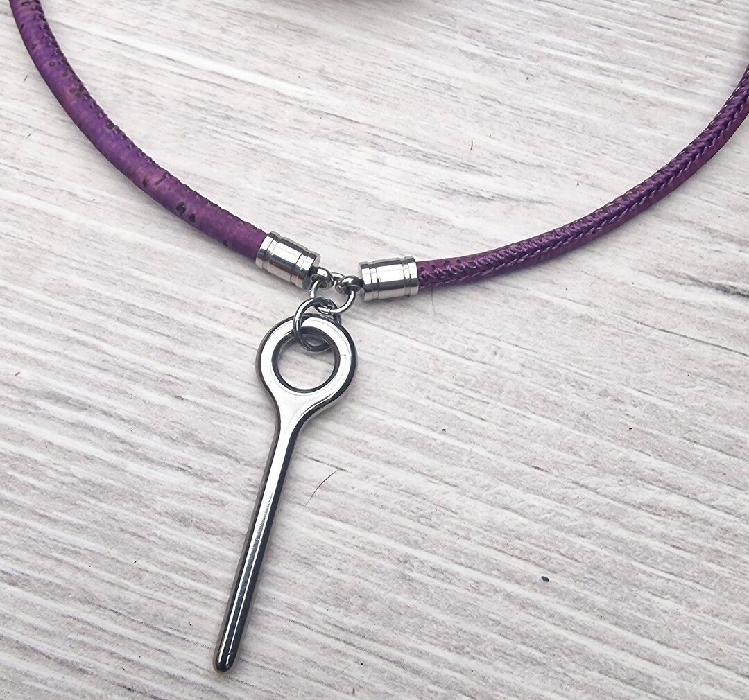 Cork Cord Skydivers Necklace With Parachute Closing Pin - Cork Necklace ...