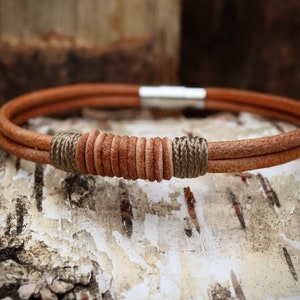 Rustic Natural Leather Bracelet, Rustic Bracelet, Custom Handmade ...