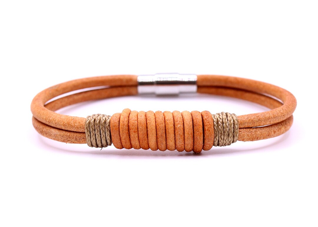 Rustic Natural Leather Bracelet, Rustic Bracelet, Custom Handmade ...